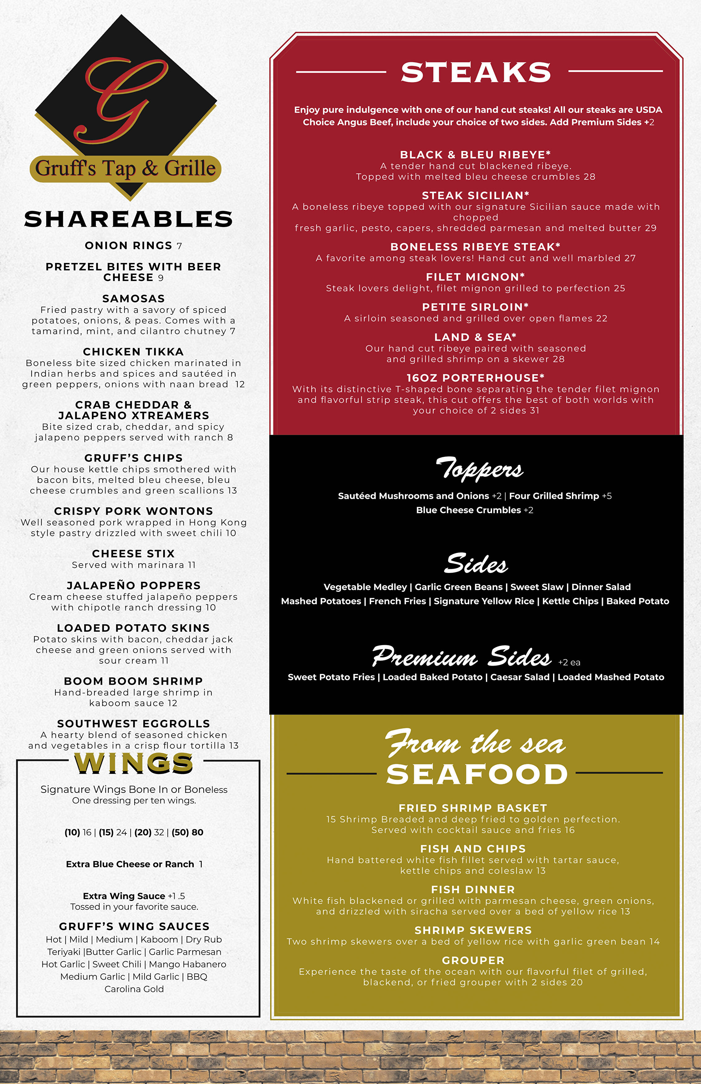 Order Online | Gruff's Tap & Grill